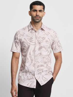 Buy Mufti Men Pink Paisley Slim Fit Shirt (M) Online