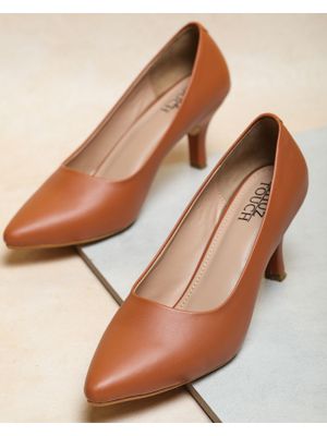 Buy SHUZ TOUCH Solid Nude Pump Heels Online