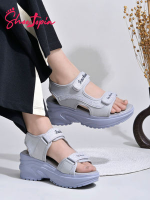 Buy Shoetopia Comfortable & Sporty Grey Sandals Online