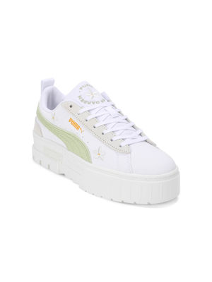Buy Puma Mayze Embroidery Women White & Green Sneakers (UK 3) Online