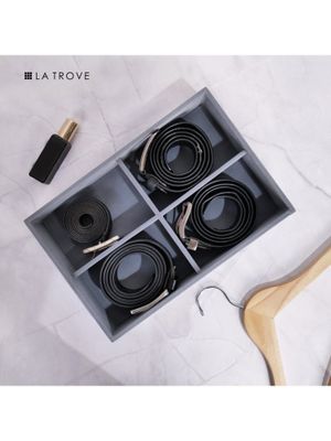 Buy La Trove Luxury Velvet 4 Slot Belt Tray Display Of Premium Big ...
