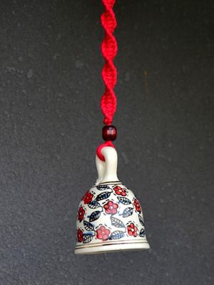 Buy Gathari Macrame Ceramic Red Bell Home Wall Hanging Online