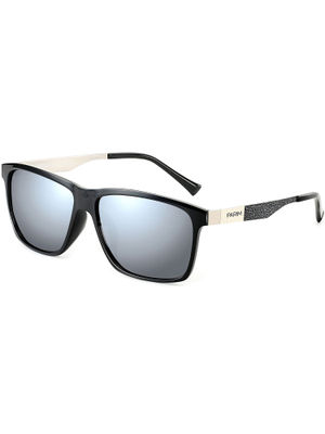 Buy PARIM Polarised Unisex Rectangular Wayfarer Sunglasses Black Frame ...