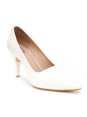 Buy SHUZ TOUCH Solid White Stiletto Pumps Online
