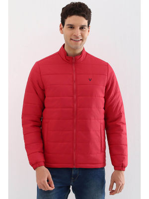 Buy Allen Solly Men Red Solid Full Sleeves Casual Jacket (S) Online