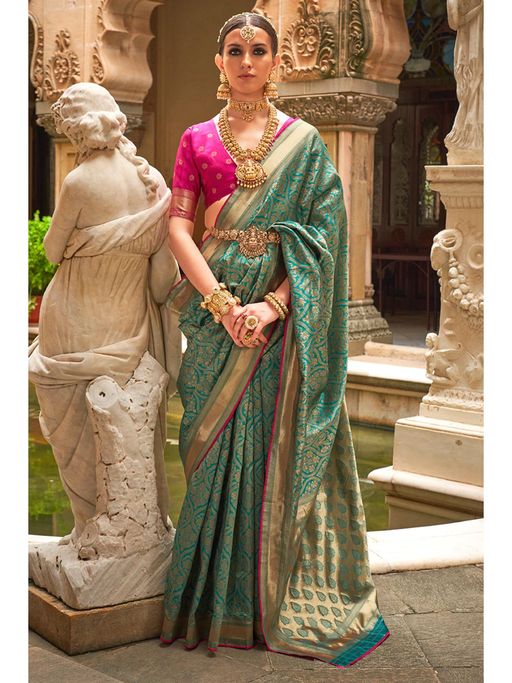 Buy Stylish Turquoise Sarees Collection At Best Prices Online