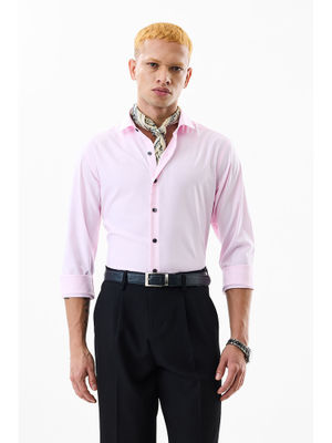 Buy Snitch Pink Solid Slim Fit Shirt (XS) Online