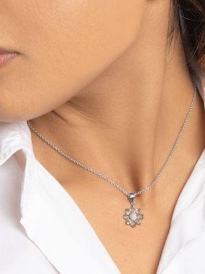 Buy GIVA Sterling Silver Woven flower Pendant for women(ADJUSTABLE) Online