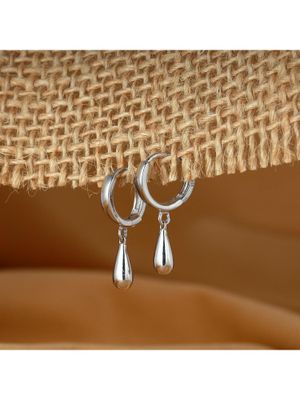 Buy GIVA Sterling Silver Droplet Hoop Earrings for Girls and Womens Online