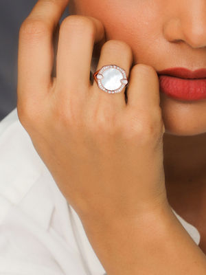 GIVA Rings : Buy GIVA Sterling Silver Rose Gold White Magic Ring for ...