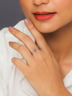 Buy GIVA Sterling Silver Rose Gold Stellar Ring for Girls and Womens Online