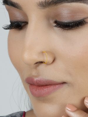 Buy GIVA Sterling Silver Golden Minimal Nose Ring for Girls and Womens ...