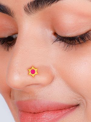 GIVA Naths and Nose Rings : Buy GIVA Sterling Silver Golden Red Star ...