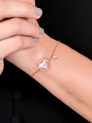 Buy GIVA Sterling Silver Rose Gold I Miss You Bracelet Online