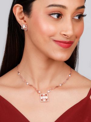 Buy GIVA Sterling Silver Rose Gold Eternal Romance Set Online