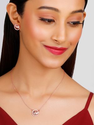 GIVA Jewellery Sets : Buy GIVA Sterling Silver Rose Gold I Miss You Set ...