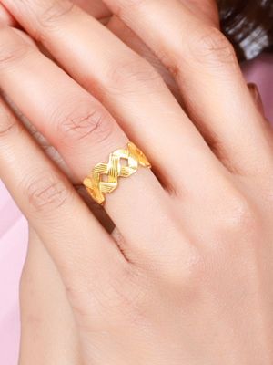 Buy GIVA Sterling Silver Golden Woven Together Ring for Womens and ...