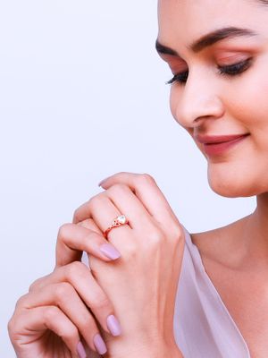 Buy GIVA Sterling Silver Rose Gold Our Love Withstands Storm Ring for ...