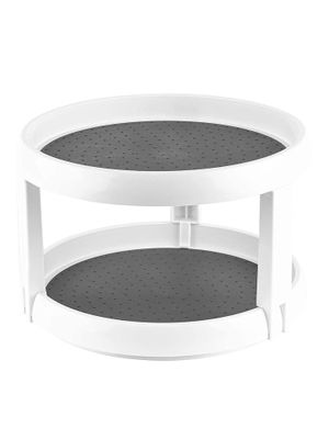 Buy House of Quirk Table Mount Cabinet 2 Tier 360 Degree Rotating ...