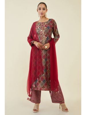 SOCH Unstitched : Buy Soch Women Red Cotton Embellished/Sequined Dress ...