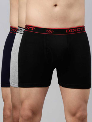Buy Dixcy Scott Mens Trunk Modern Fit Solid Innerwear (pack Of 3) Online