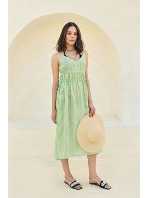 Buy Midsummer Green Stripes Bikini Cove-Up Dress (XS) Online