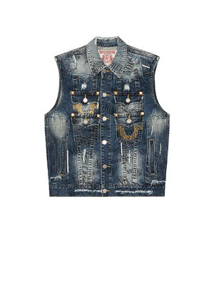 Buy True Religion x Bad Weather Denim Stacked Pocket Vest (L) Online