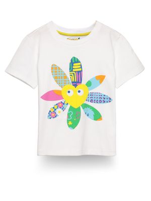 Buy Spunkies Classic white fancy printed girls T-Shirt Online