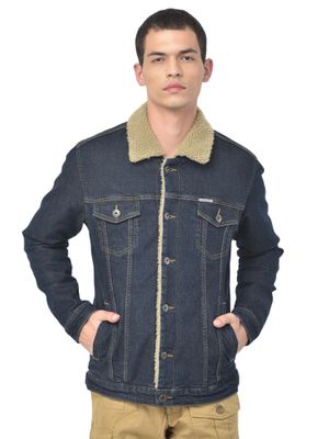 Buy WOODLAND Solid Jacket Blue Online