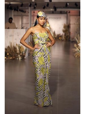 Buy Basanti Kapde aur Koffee Womens Printed Multi-Color Gown (XS) Online