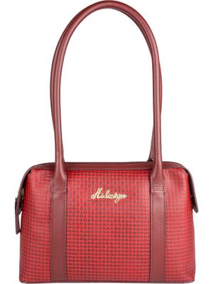 Buy Hidesign Red Textured Handbag Online