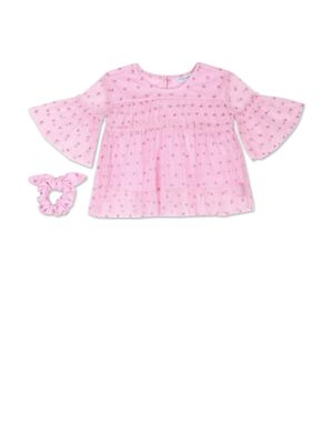 Buy U.S. POLO ASSN. Girls Light Pink Star Print Tiered Top (Set of 2 ...
