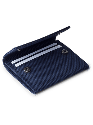 Buy Dailyobjects Blue Ballistic Nylon Flip Top Card Wallet Online