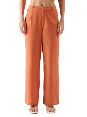 Buy The Souled Store Original Solids Rust Women Pant Online