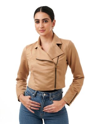 Buy Style Island Sipl1209 Beige Jessica Short Suede Jacket For Women Online