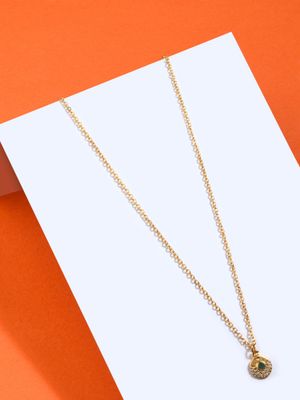 Buy Accessorize London Real Gold Plated Z Disc Pendant Necklace For ...