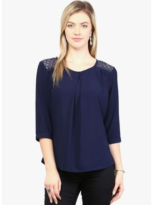 RARE Tops : Buy RARE Women Navy Blue Solid Top Online | Nykaa Fashion