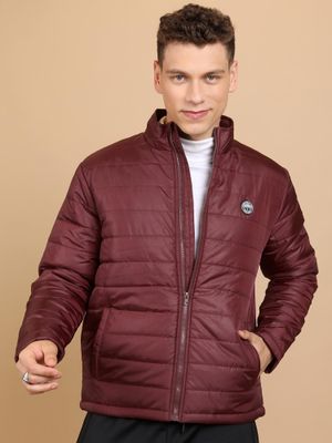 Buy HIGHLANDER Men Maroon Solid Puffer Jacket (L) Online