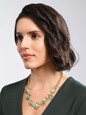 Buy Accessorize London Women's Green Encircled Gem Collar Necklace Online