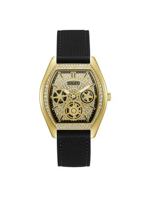 Buy Guess Men Black Rectangle Stainless Steel Dial Analog Watch ...