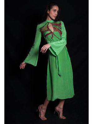 Seesa Midi Dresses : Buy Seesa Absinthe Green Embroidered Dress Online ...