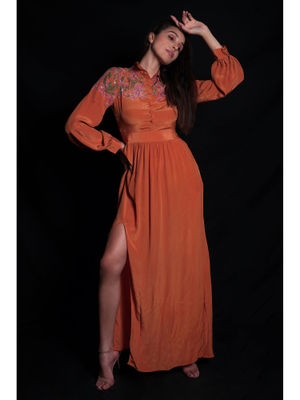 Buy Seesa Sundial Long Dress with High-Slit Online