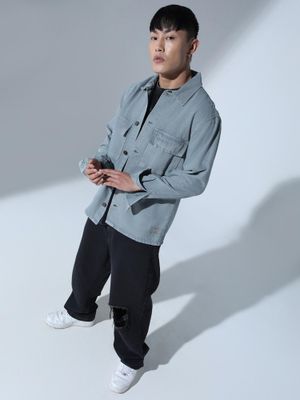 Buy Hubberholme Men Cotton Collar Neck Solid Oversized Party Green ...