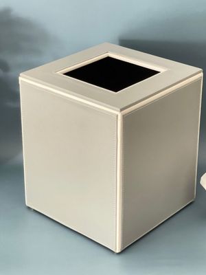 Buy CasaGold Grey Small Square Classic Pu Leather Dustbin with Lid Online