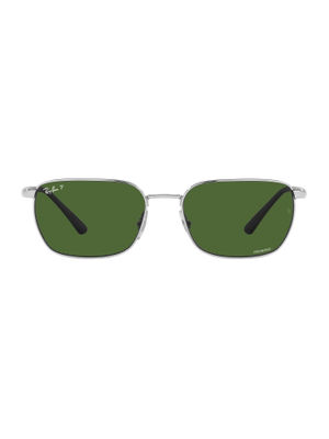 Buy Ray-Ban Silver Sunglasses(0RB3684CH|Square |Silver Frame|Green Lens ...