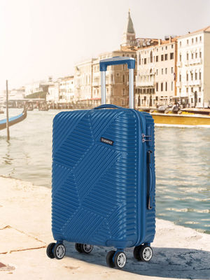 Buy Teakwood Unisex Blue Solid Hard Sided Cabin Trolley Bag (S) Online