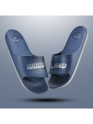 Buy WOODLAND Men Casual Navy Blue Sliders Online