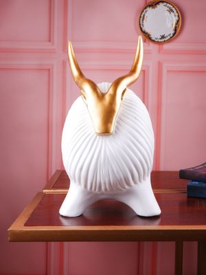 Buy THE WHITE INK DECOR Premium Yak Figurine White Online