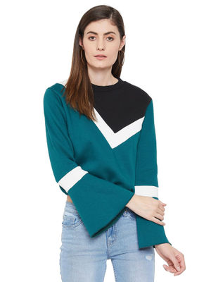 CAMLA Hoodies and Sweatshirts : Buy CAMLA Women Teal Sweat-shirt Online ...
