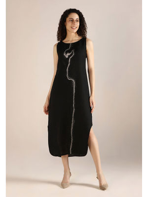 Buy Kaveri Black Body Line Roots Dress Online